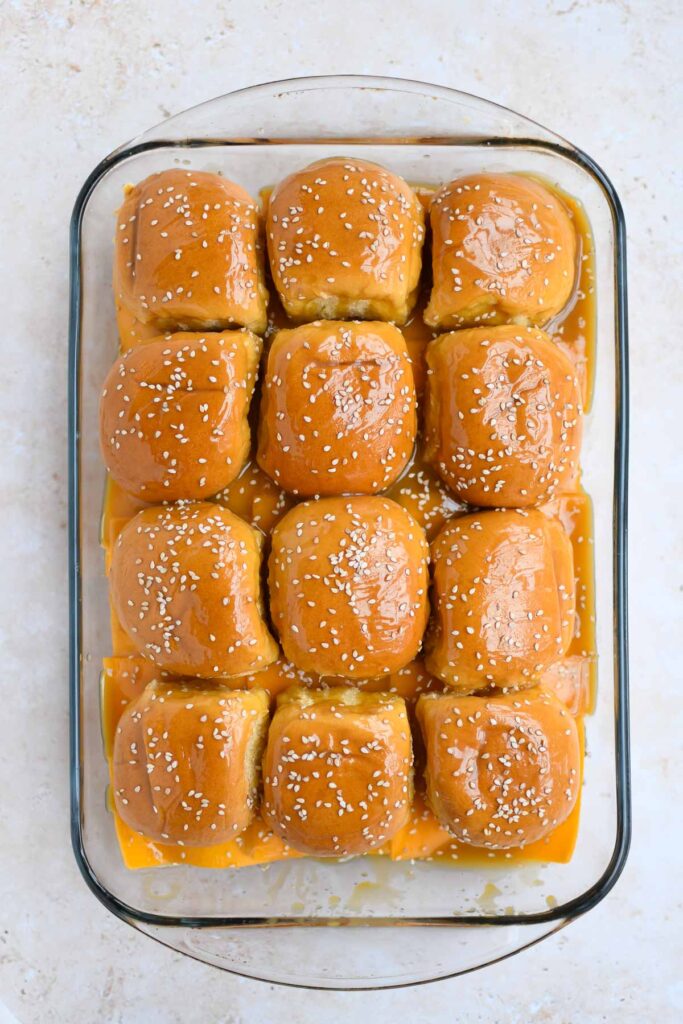 Glazed Cheeseburger Sliders with Hawaiian Rolls